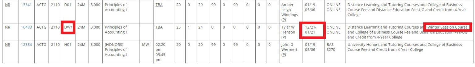 Winter Session FAQ – Registration