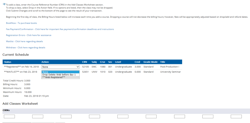 Waitlists – Registration