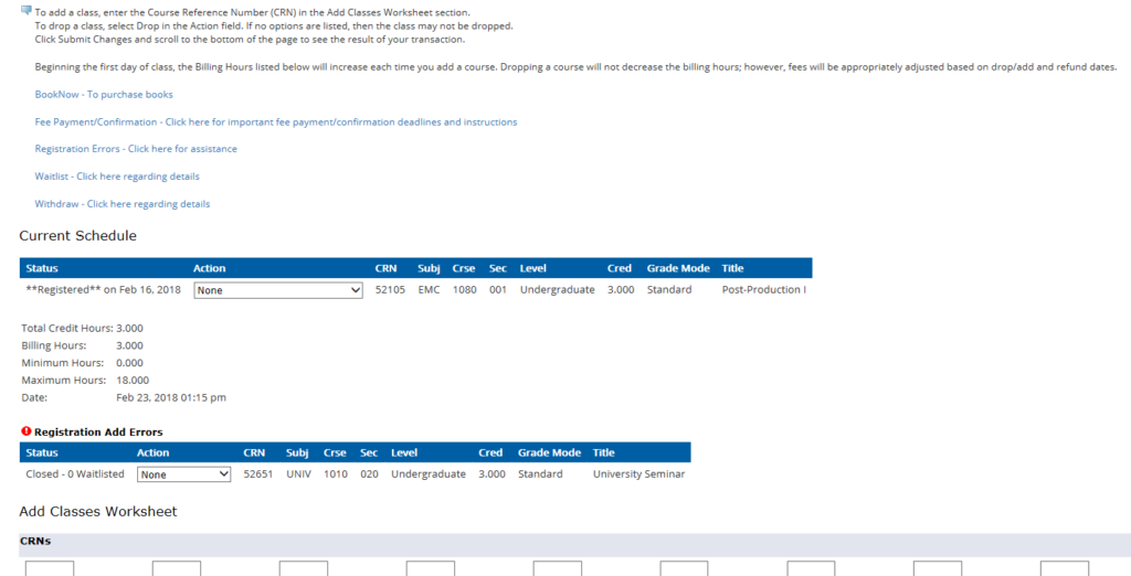 Waitlists – Registration